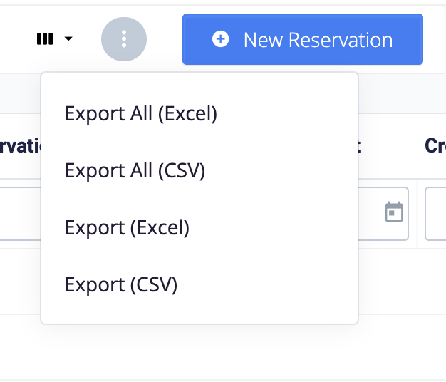 Reservations Page – Duve